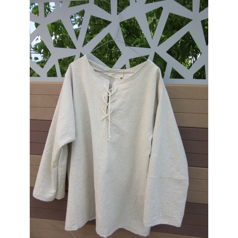 Chemise Homme lin et coton lacée